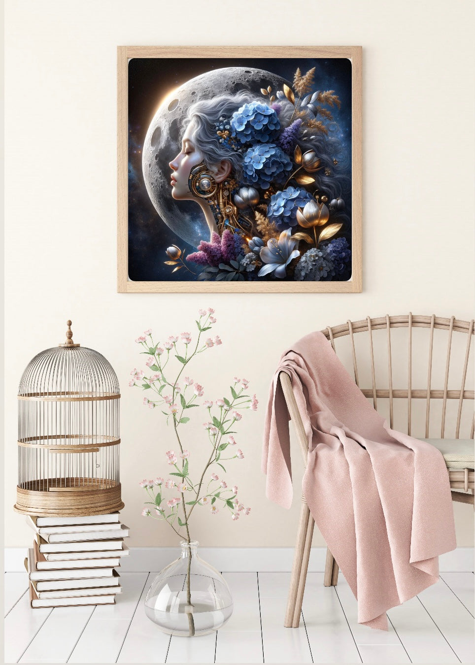 Diamond Painting Bild „Moona Lys" von AI-Artist Sandrietta.ai 50x50cm