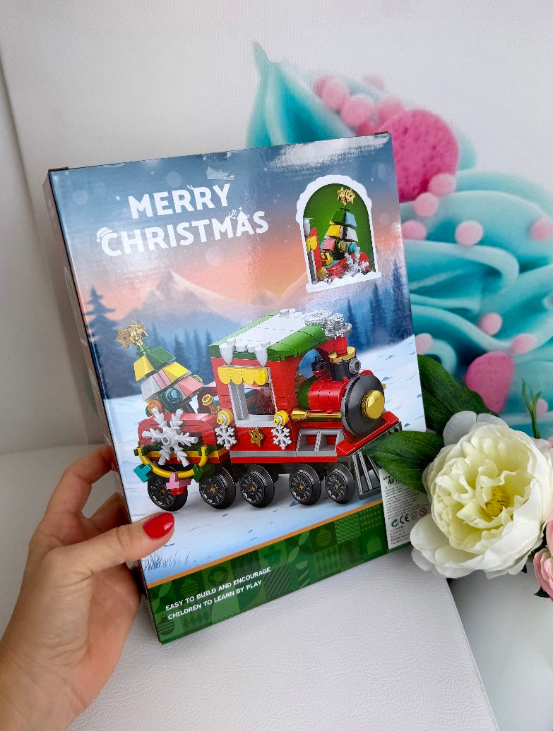 Mini Building Blocks - "XMAS-Lokomotive" - Klemmbausteine (1Set)