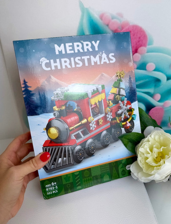 Mini Building Blocks - "XMAS-Lokomotive" - Klemmbausteine (1Set)